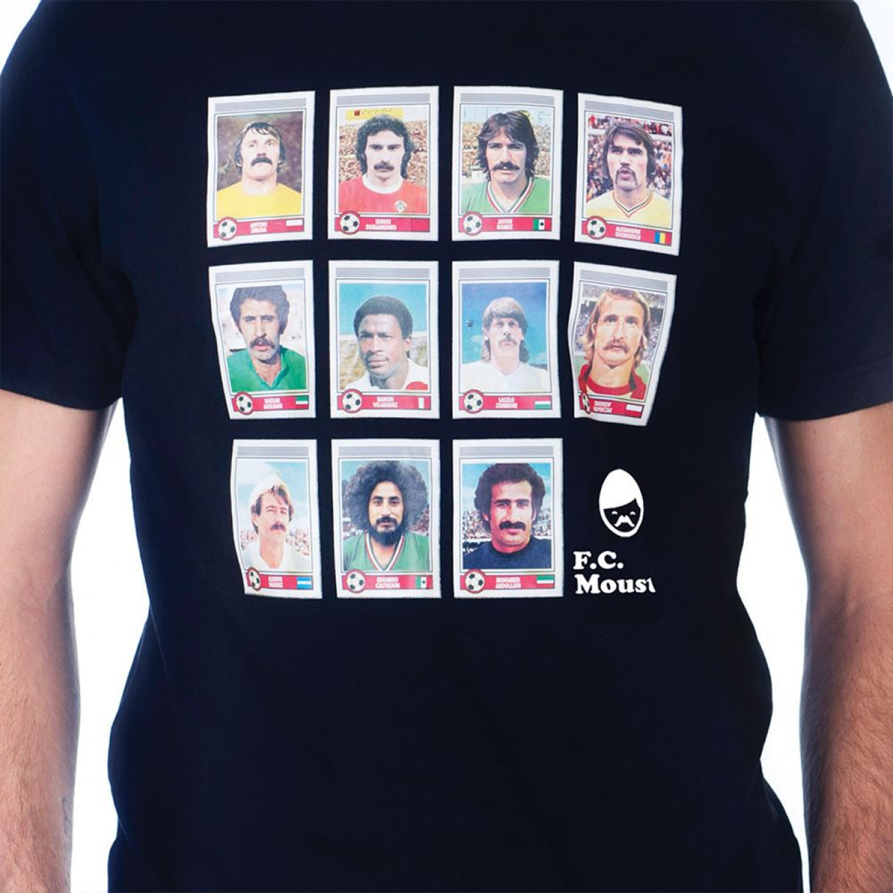 Moustache Dream Team T-Shirt | Black | Retrofootball®